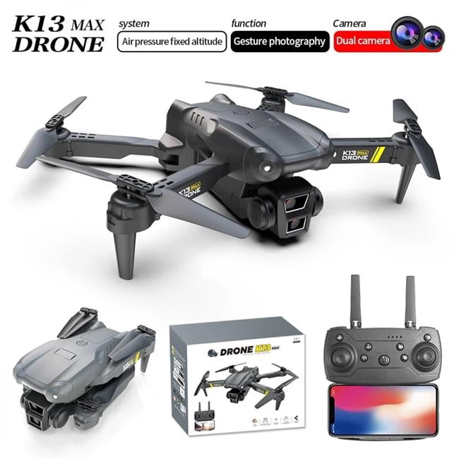 UNO1RC NM59222 K13 Max Foldable Drone Professional 4K HD Dual Camera RC ...