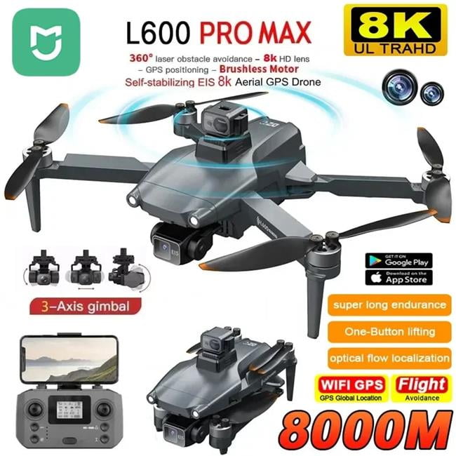 UNO1RC L600 Pro Max Drone 4K HD Dual Camera Laser Obstacle Avoidance Brushless Motor GPS 5G Wi ...