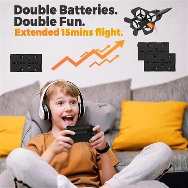 UNO1RC NM55590 F-22 Raptor Remote Control Jet Plane Stunt Mini Drone ...