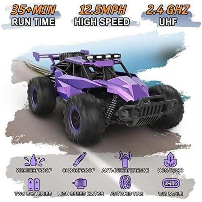 UNO1RC NM56558 1-16 Scale Purple Remote Control Car - Walmart.com