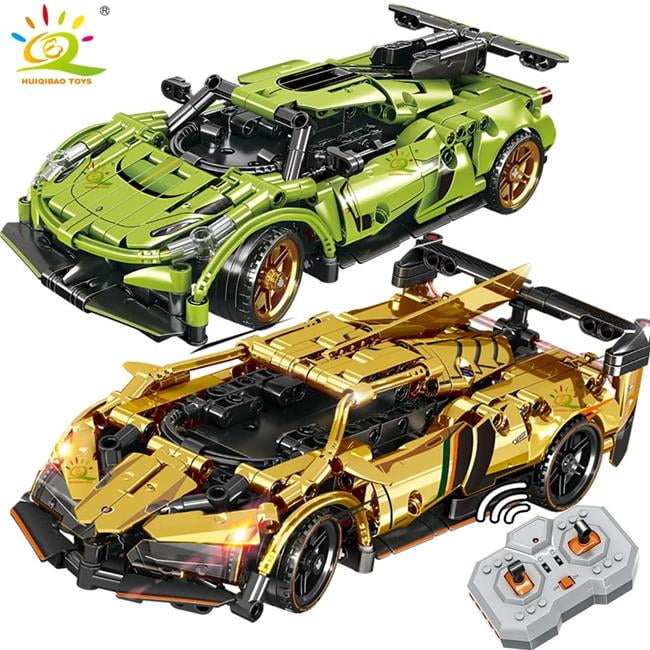 UNO1RC NM58534 1-18 RC Technical Super Racing Car Model Building Block MOC Remote Control ...