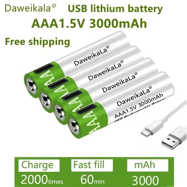 UNO1RC NM59821 AAA Rechargeable Batteries 1.5V 3000mAh Li-ion Battery ...