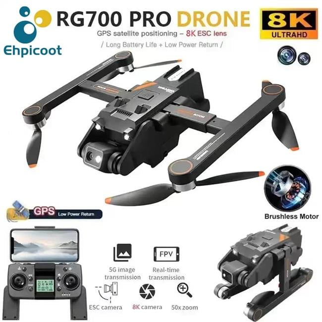 UNO1RC NM60128 Pro GPS Drone 8K Professional HD Dual Camera 5G Wi-Fi ...