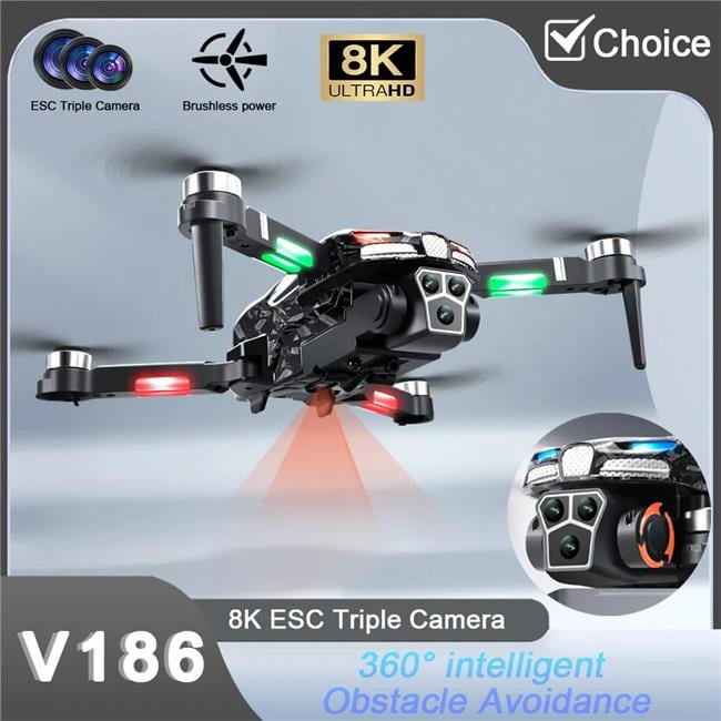 UNO1RC NM60197 Professional Drone 8K HD Three Camera Fly 20Min Remote ...