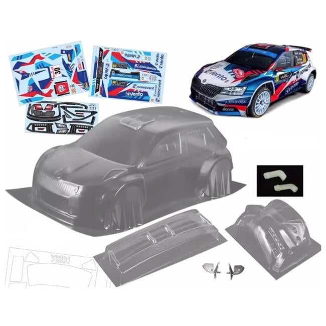 UNO1RC NM61020 WRC Rally Car Body Shell Fabio EVO 190mm with Stickers ...