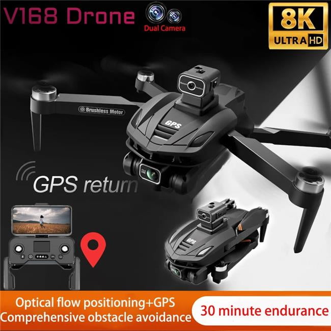 UNO1RC NM61063 V168 Brushless Professional Drone 5G 8K Dual Camera HD GPS RC Obstacle Avoidance ...