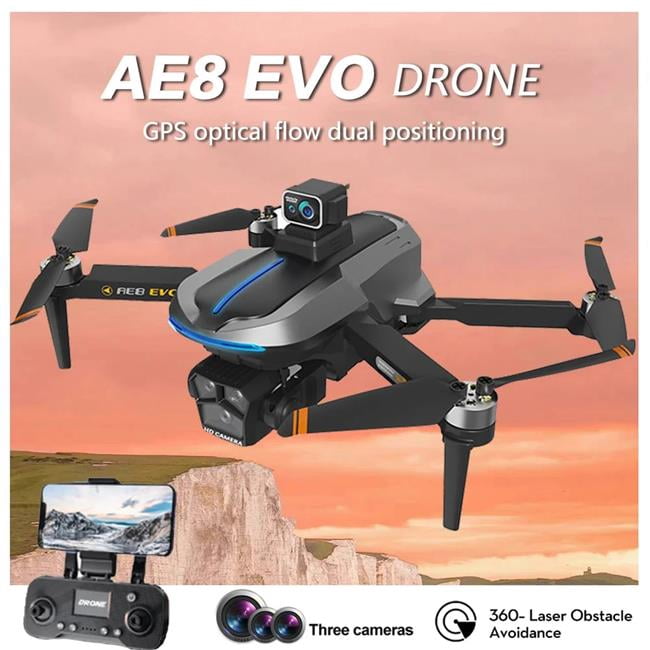 UNO1RC NM61678 EVO Drone 5G Wi-Fi FPV 6K HD Dual Camera 360 deg Laser ...