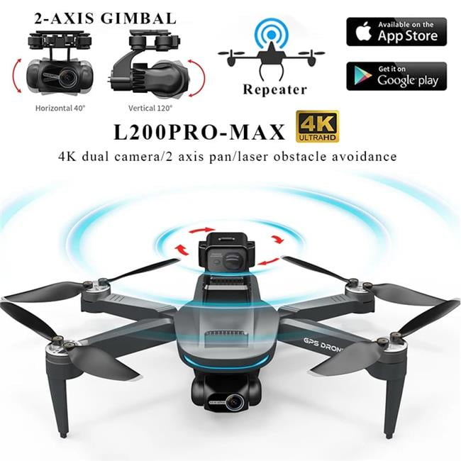 UNO1RC NM62030 Drone with Camera 2-Axis PTZ HD Dual 4K Camera 360 Deg ...