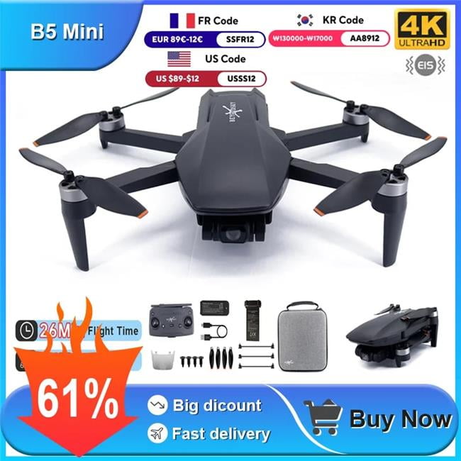 UNO1RC NM62316 Mini Drone 4K HD Camera 3-Axis Gimbal Brushless RC ...