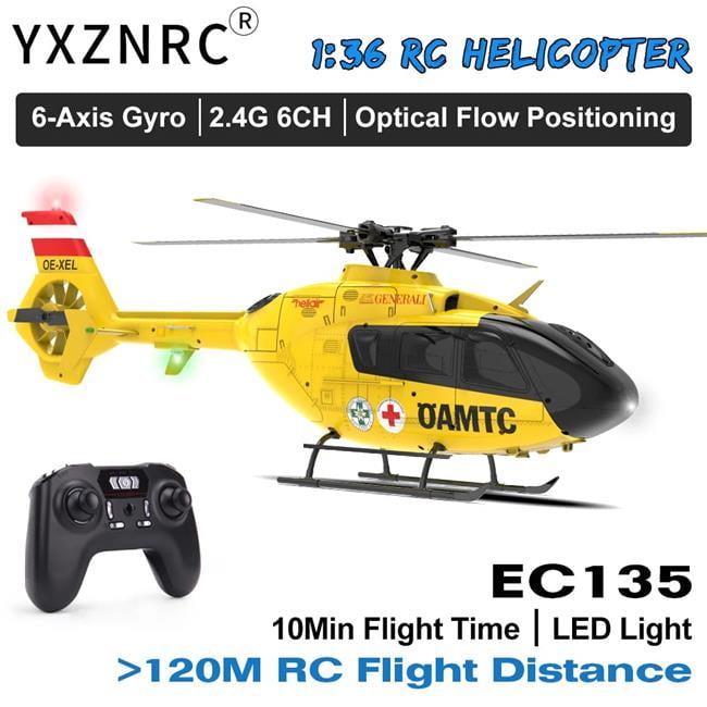 UNO1RC NM62344 EC135 RC Helicopter with 6-Axis Gyro 2.4G 6CH 1-36 Scale ...