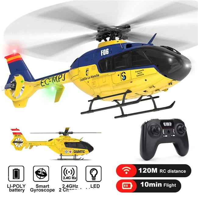 UNO1RC NM62435 RC Helicopter 2.4G 6 Channel 6 Axis Gyro Model 1-36 ...