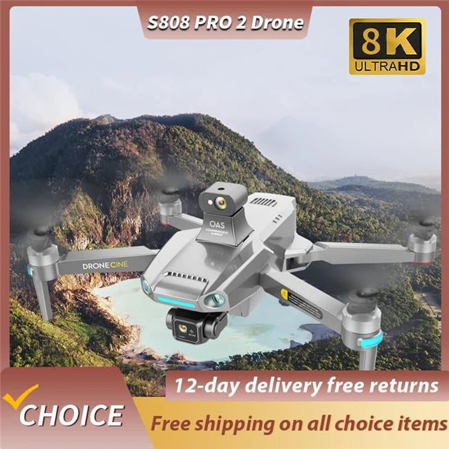 UNO1RC NM62438 S808 PRO 2 Drone 3-Axis Anti-Shake Gimbal Obstacle Avoidance 5G GPS Professional ...