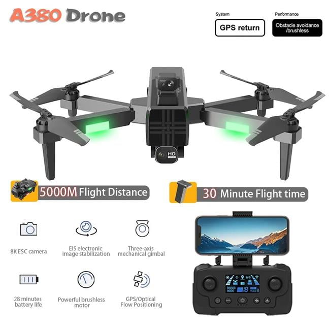 UNO1RC NM62442 A380 8K Dual Camera 5G Drone Optical Flow Three-axis Gimbal Helicopter Obstacle ...