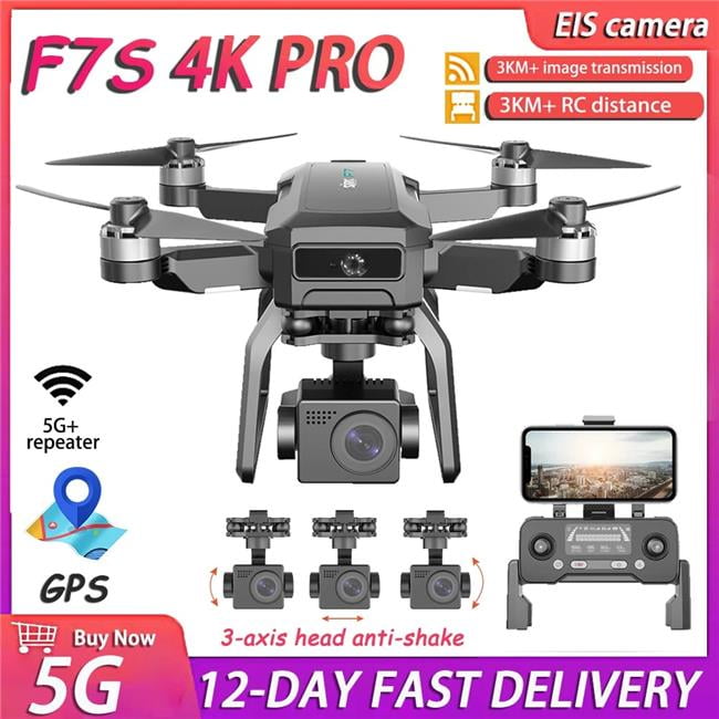 UNO1RC NM62447 New F7S 4K Pro RC Drone with HD Camera 3-Axis PTZ 5G GPS Obstacle Avoiding ...