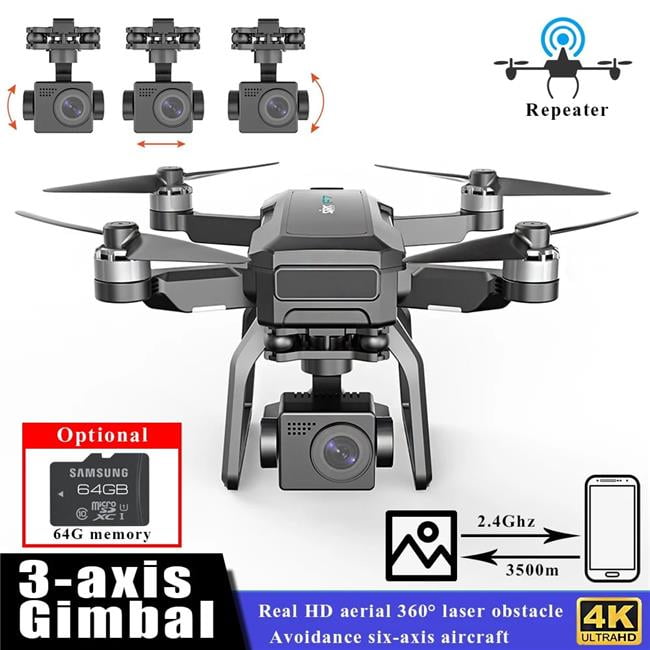 UNO1RC NM62457 3-Axis PTZ Drone with Repeater Real 4K HD Camera ...