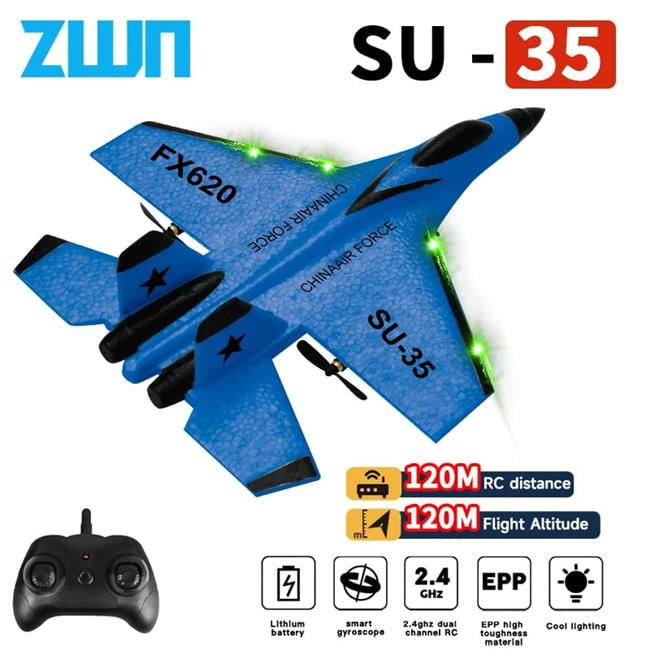 UNO1RC NM58287 Plane SU35 2.4G with LED Lights Aircraft Remote Control ...