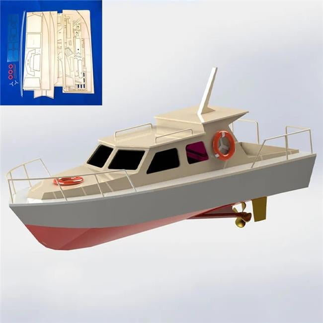 UNO1RC RC Boat Model Yacht Flying Fish DIY Wooden Assembly Boat Model ...