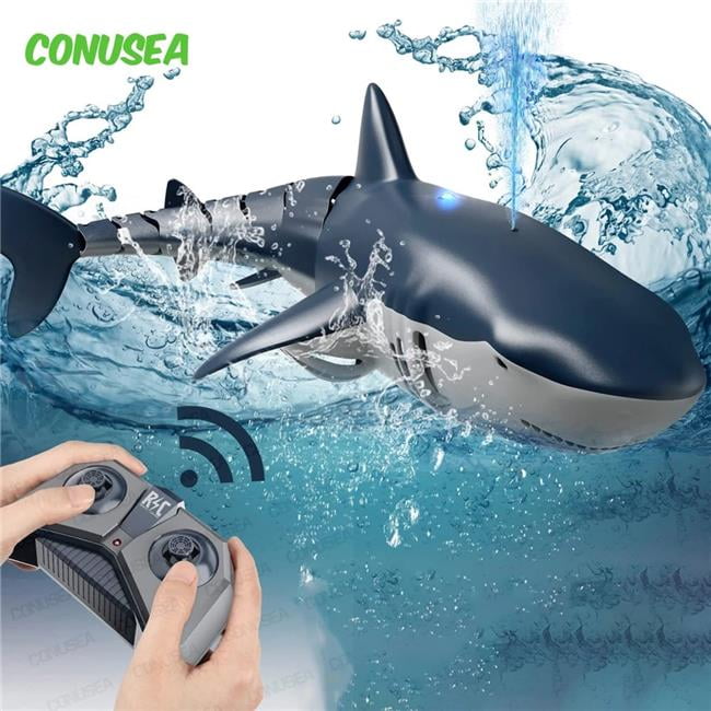 UNO1RC NM58964 RC Shark Whale Spray Water Toy Remote Controlled Boat ...