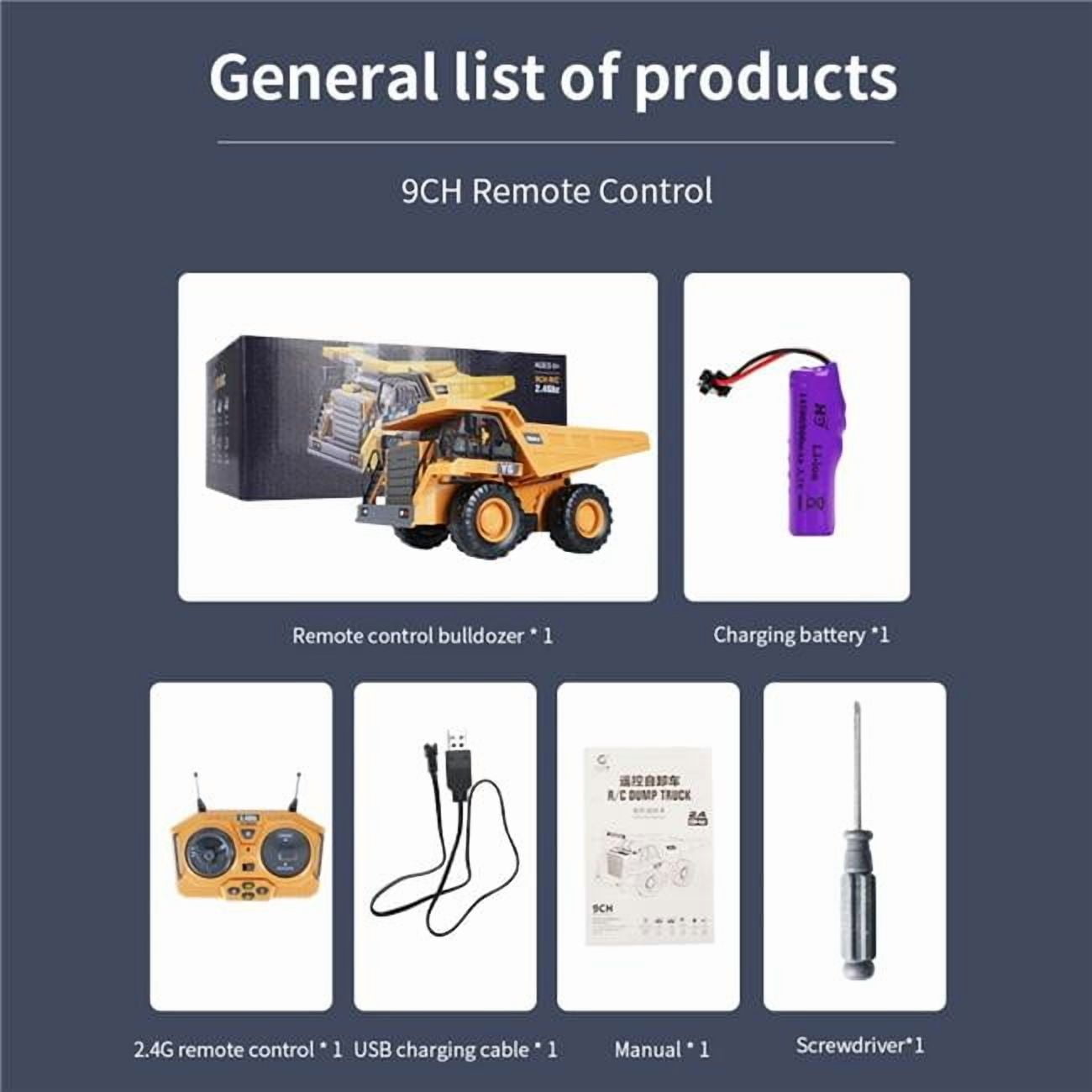 UNO1RC NM59140 Scale RC Dump Truck 9 Channels 2.4G Radio Controlled Car ...