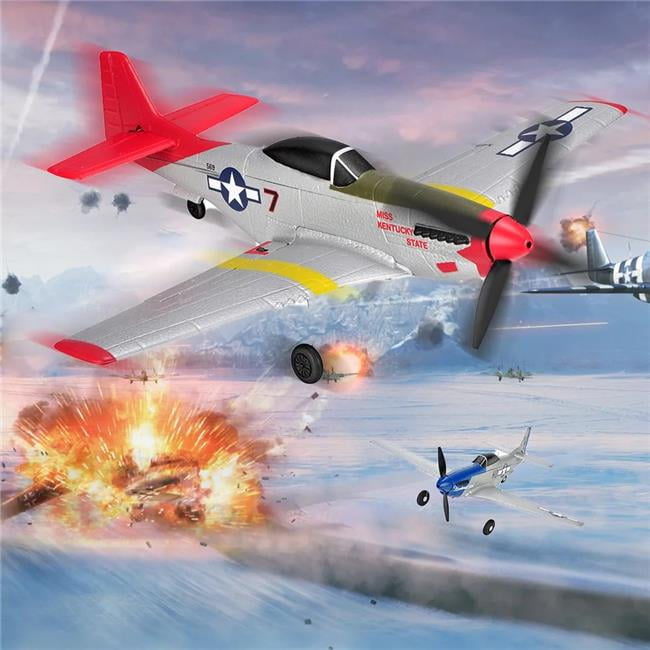 UNO1RC NM61302 Spitfire P51 Mustang RC Plane 2.4G 4CH 6-Axis 402mm ...