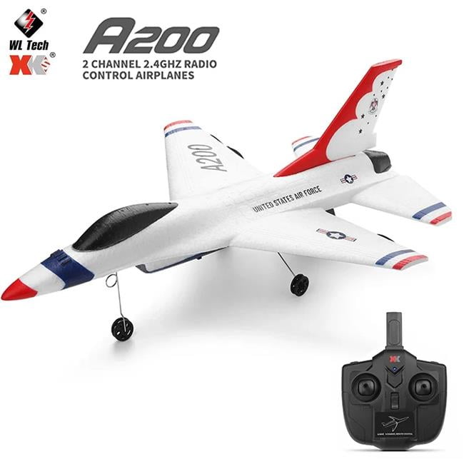 UNO1RC NM59712 XK A200 RC Airplane F-16B Drone 2.4G Aircraft 2CH Fixed ...