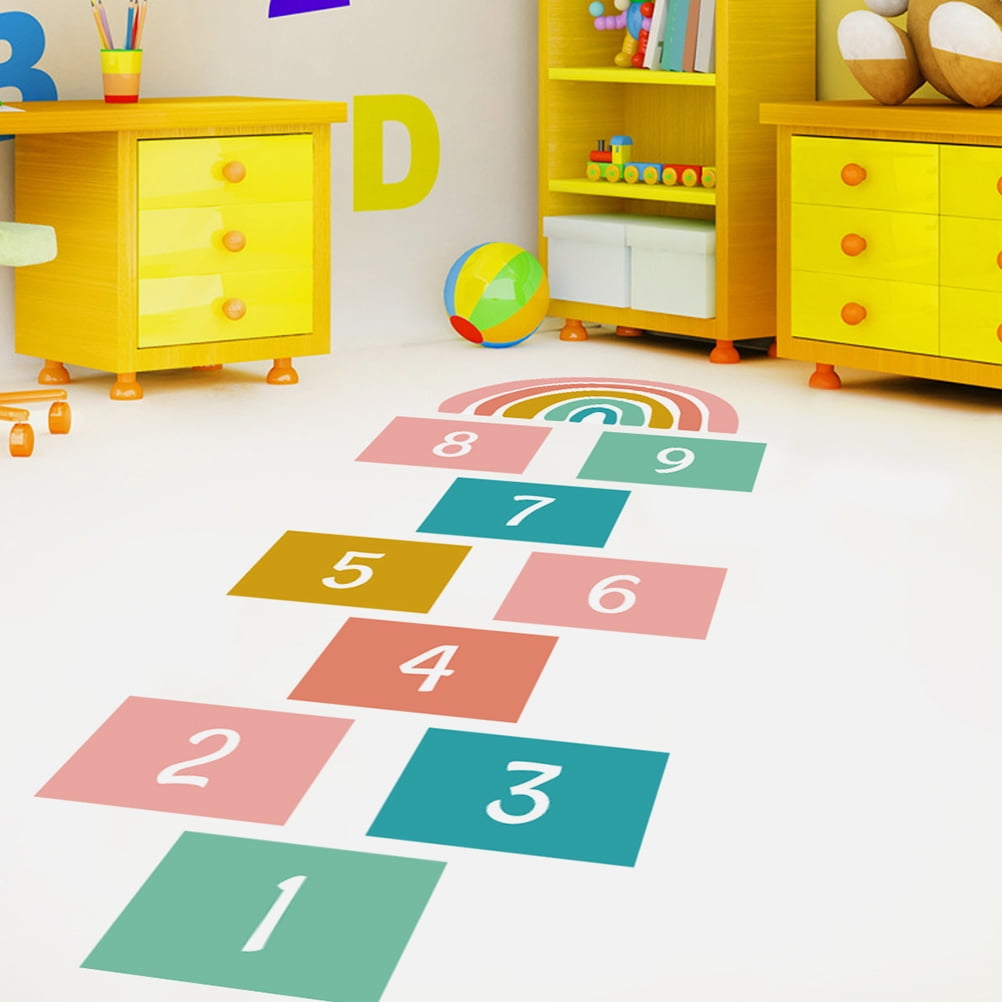 UNOMOR 1 Set Self-adhesive Floor Stickers PVC Assorted Color for Living ...