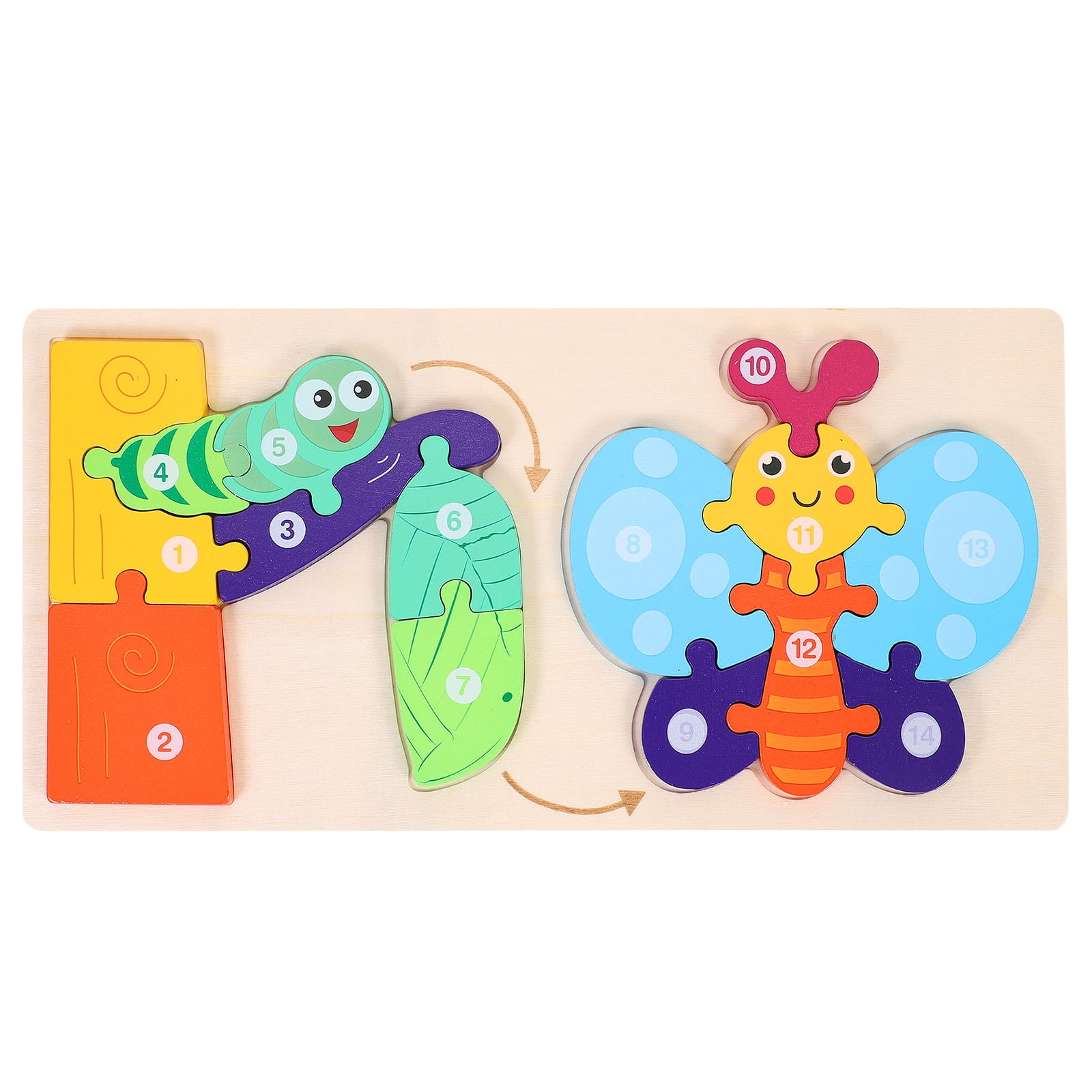 UNOMOR 1 Set of Preschool Puzzles Wooden Puzzle Toy Assorted Color for ...