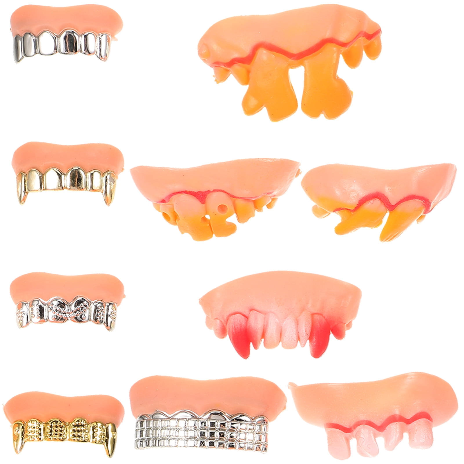 Soimiss Fake Fangs Fake Teeth Flesh Tone 10Pcs Adult Accessory ...