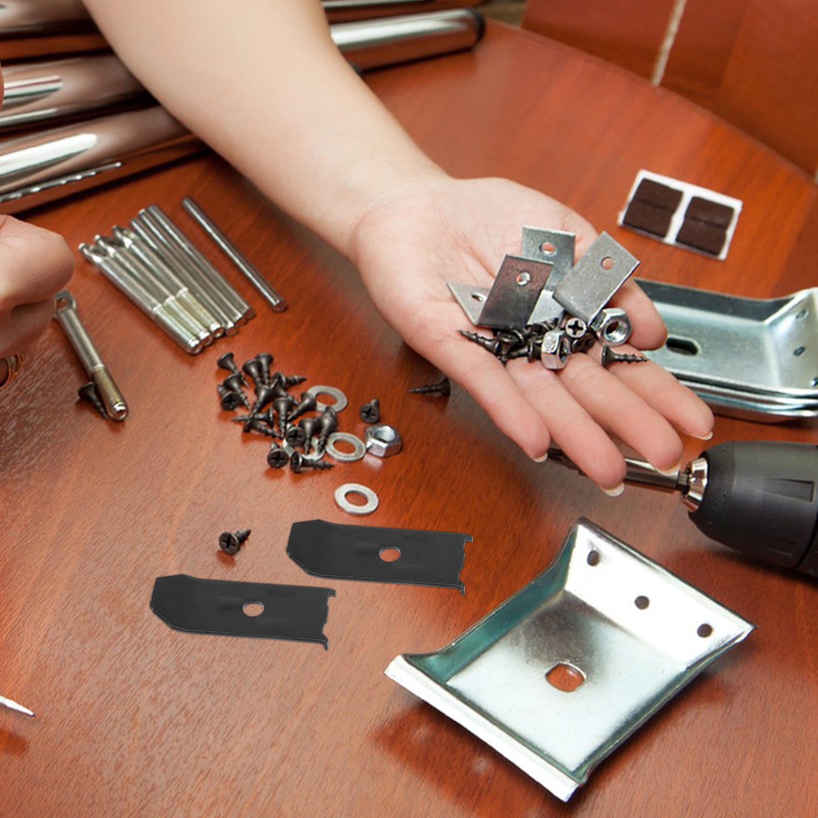 UNOMOR 10PCS Table Leaf Alignment Pins Desk Table Leaf Levelers Black ...