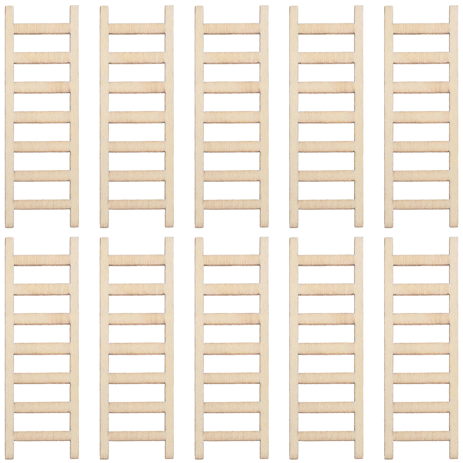 UNOMOR 10Pack Scene Model Prop Wooden Ladder Toys for Small Ladder ...