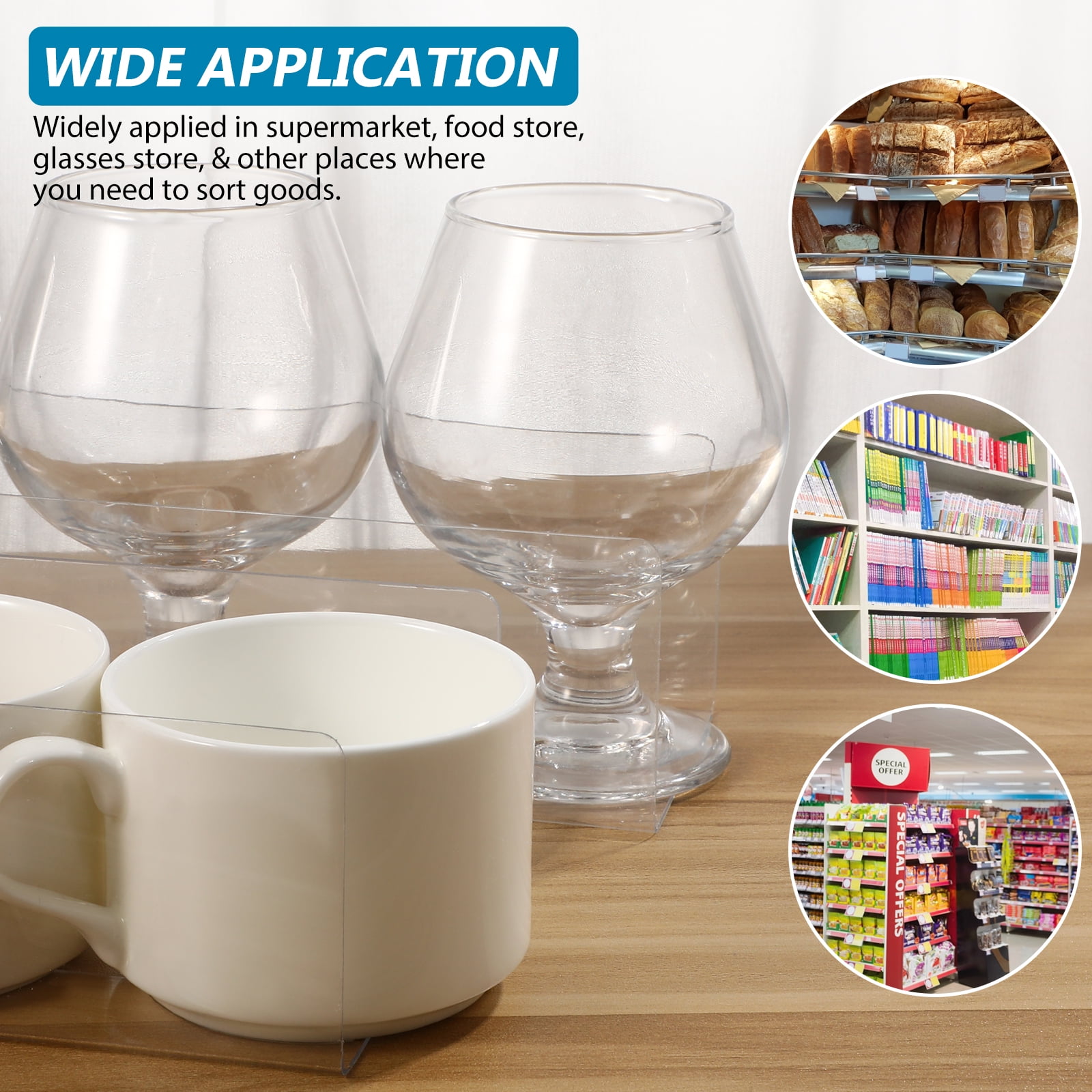 UNOMOR 10pcs Dividing Partition L-Shaped Shelf Separator Closet Divider ...