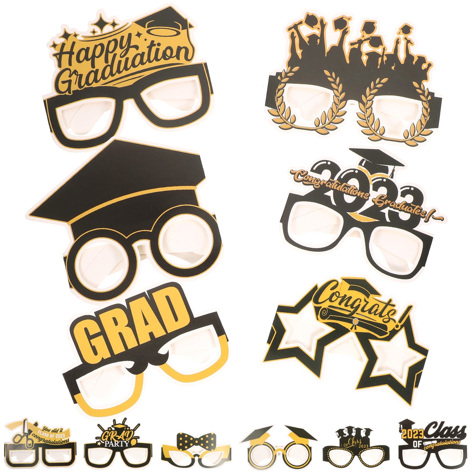 UNOMOR 12Pcs Graduation Party Photo Props Assorted Color for Senior ...