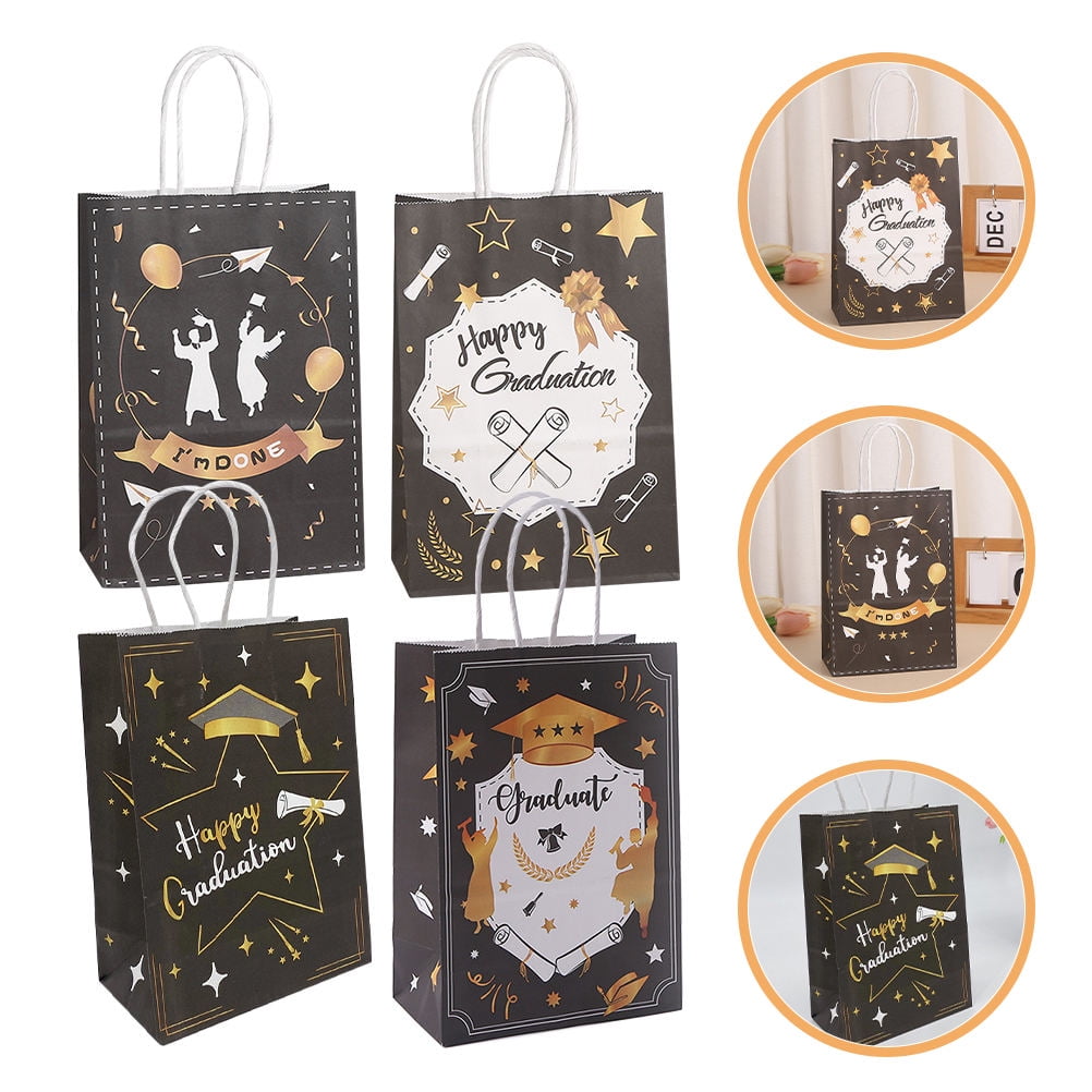 UNOMOR 12Pcs Paper Tote Bags Assorted Color Simple Design for ...