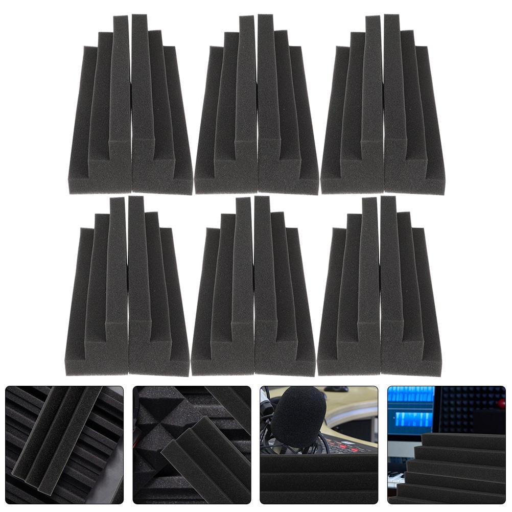 UNOMOR 12pcs Bass Traps Corner Black Sponge Noise Cancellation Living ...