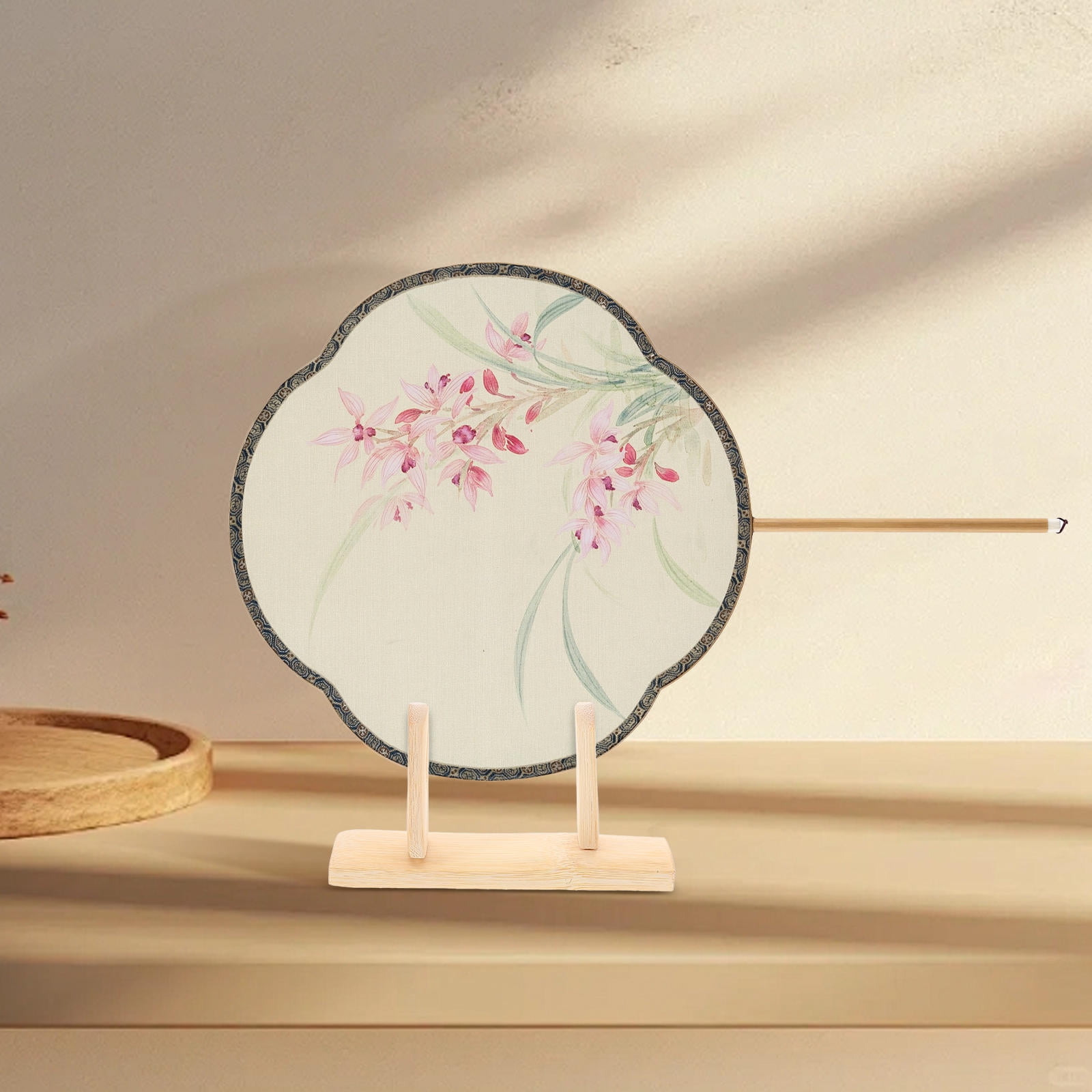 UNOMOR 1Pcs Hand Fan Holder Wood Decorative Fan Stand for Adults Home ...