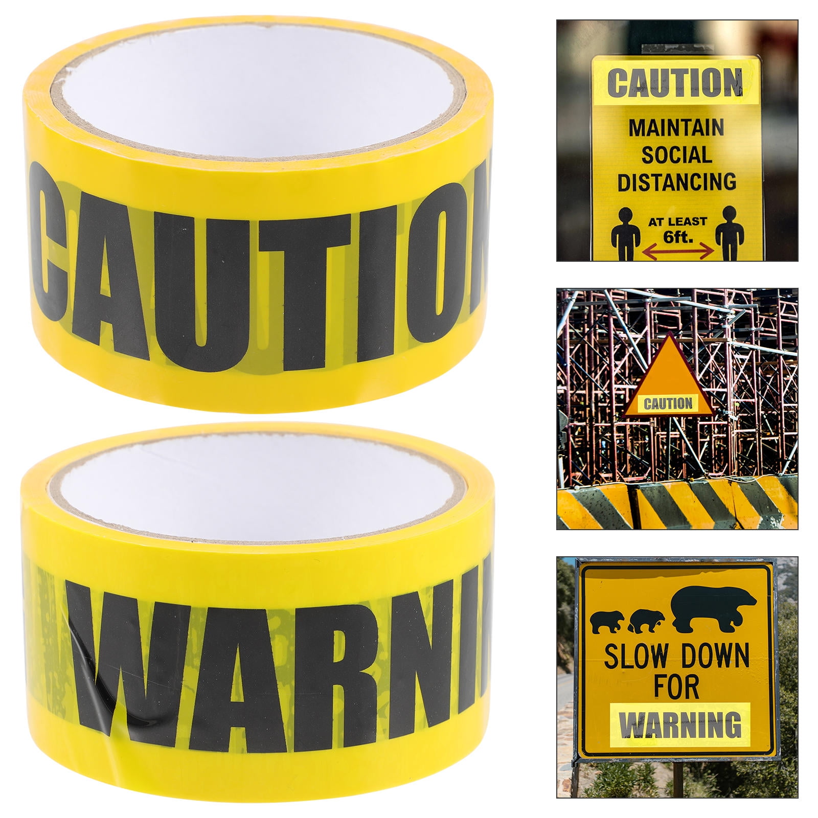 UNOMOR 2 Rolls Caution Safety Tape Decorative Tape PVC Yellow for ...