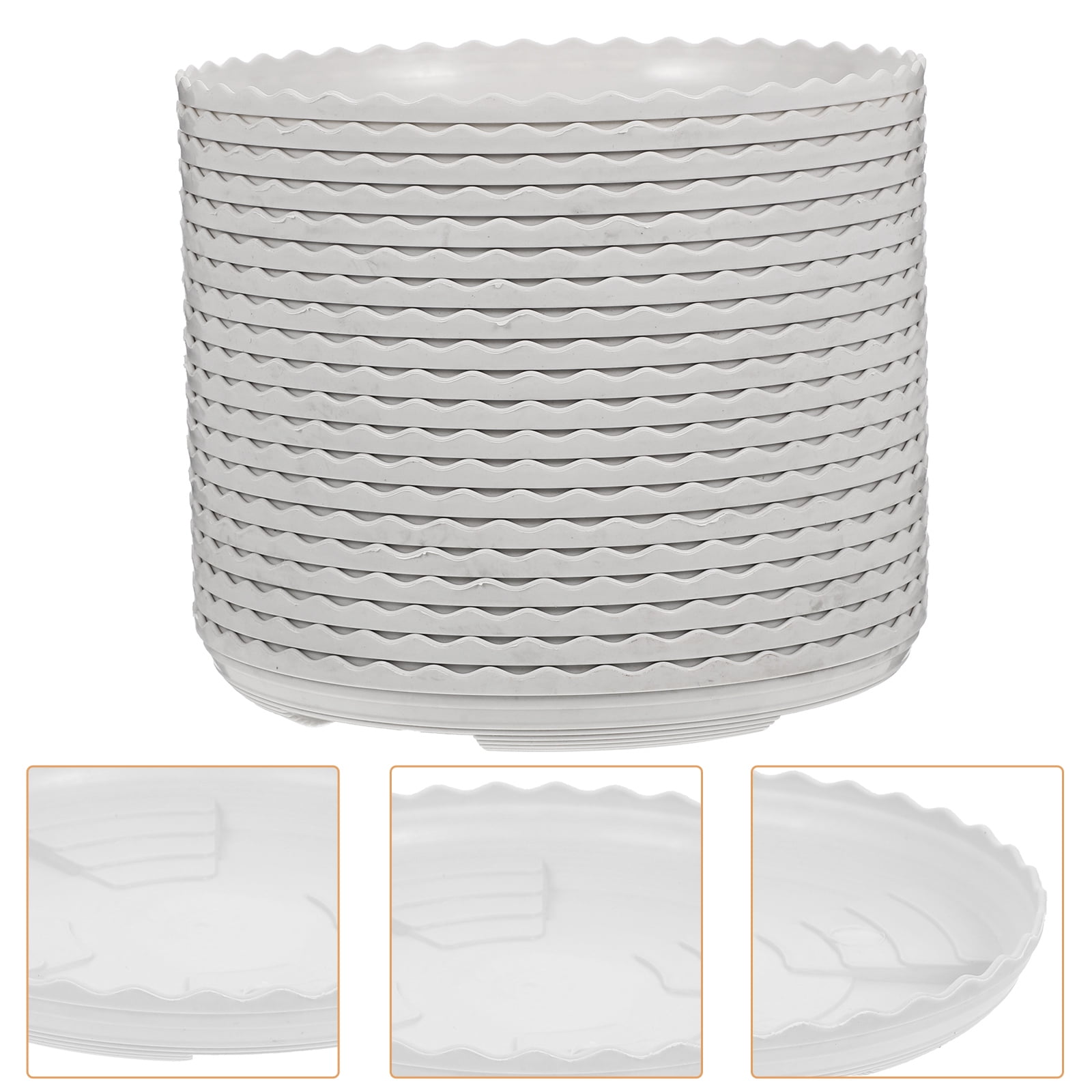Soimiss 20Pcs White Plastic Planter Plates for Water Catching Indoors ...