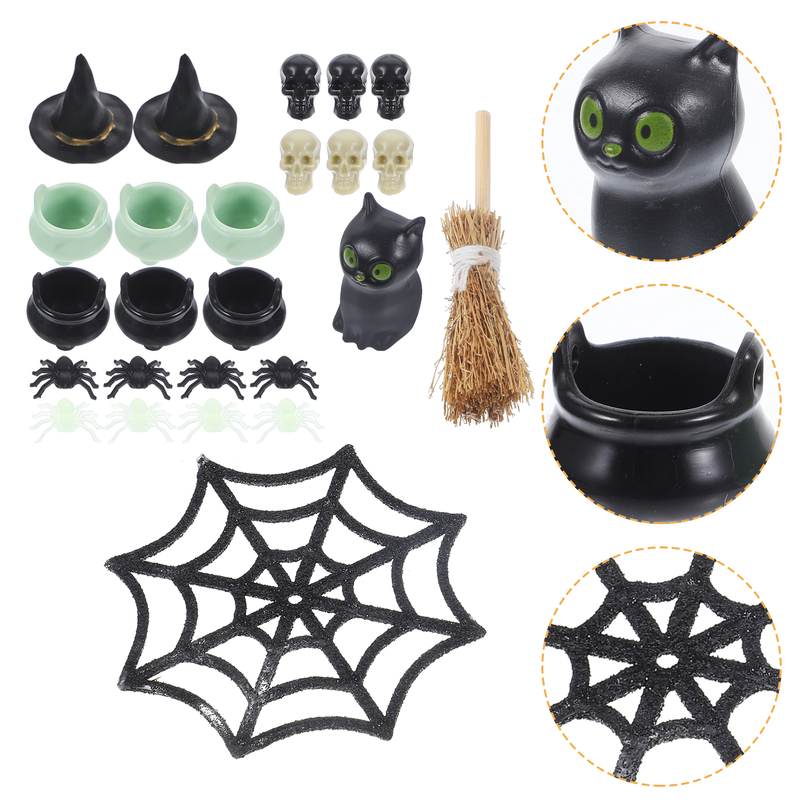 UNOMOR Miniature Design Decorations Plastic Assorted Color 1 Set 3.1in ...