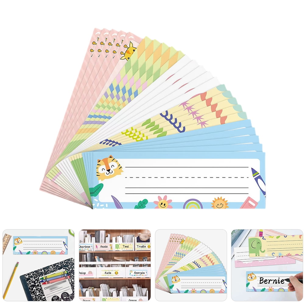 UNOMOR 25pcs Nameplate for Desk Classroom Assorted Color Paper Back to ...