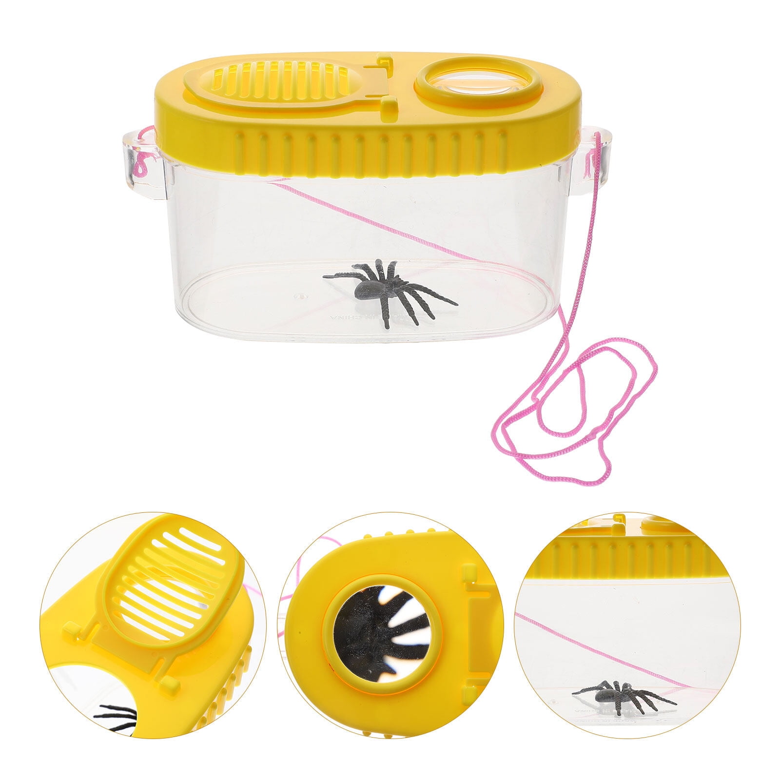 UNOMOR 2Pack Insect Observation Containers Plastic Yellow High ...