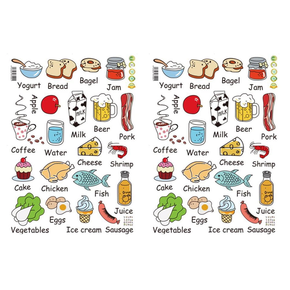 UNOMOR 2Pack Kitchen Decals Assorted Color PVC Easy to Remove for ...