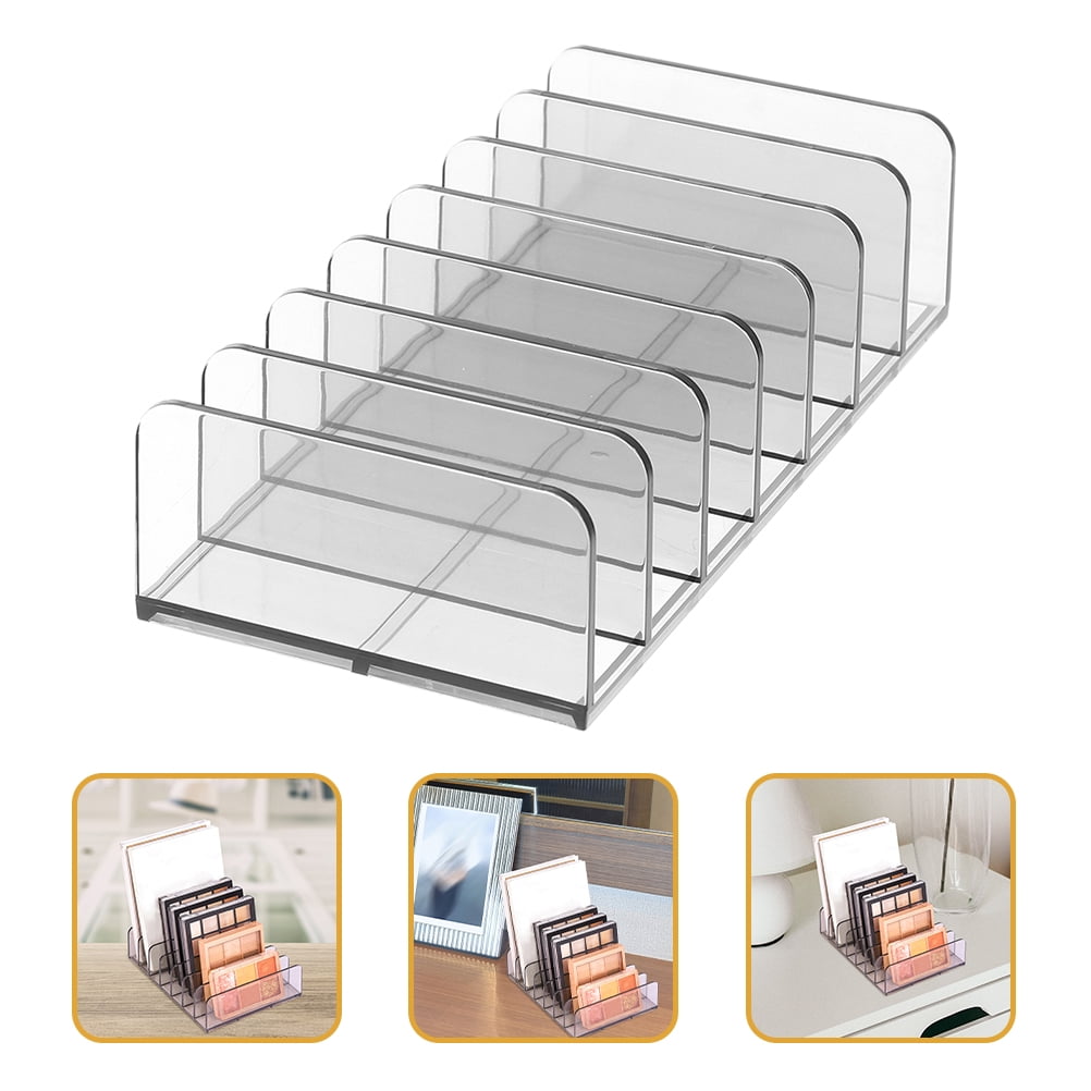UNOMOR 2Pcs Makeup Palette Organizer Plastic Transparent Vertical ...