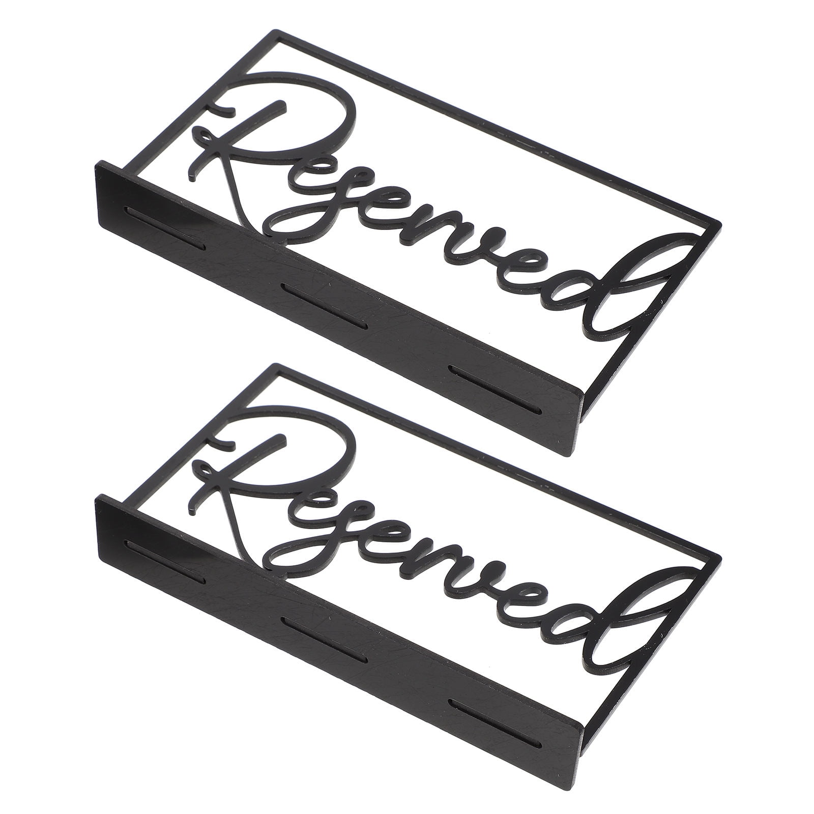 Soimiss 2Pcs Acrylic Reserved Table Signs Black Reserved Seating Signs ...