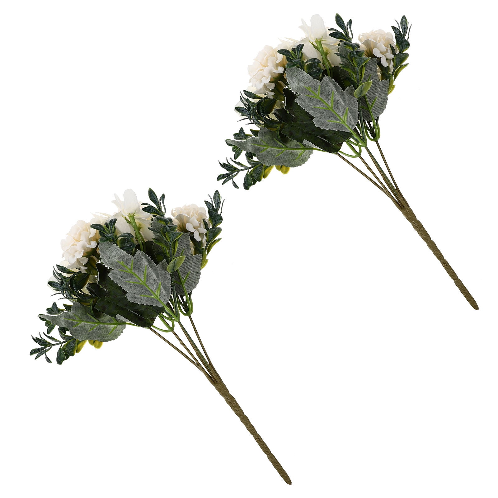 UNOMOR 2Set White Fake Flowers Decoration Lifelike Hydrangea Flower ...