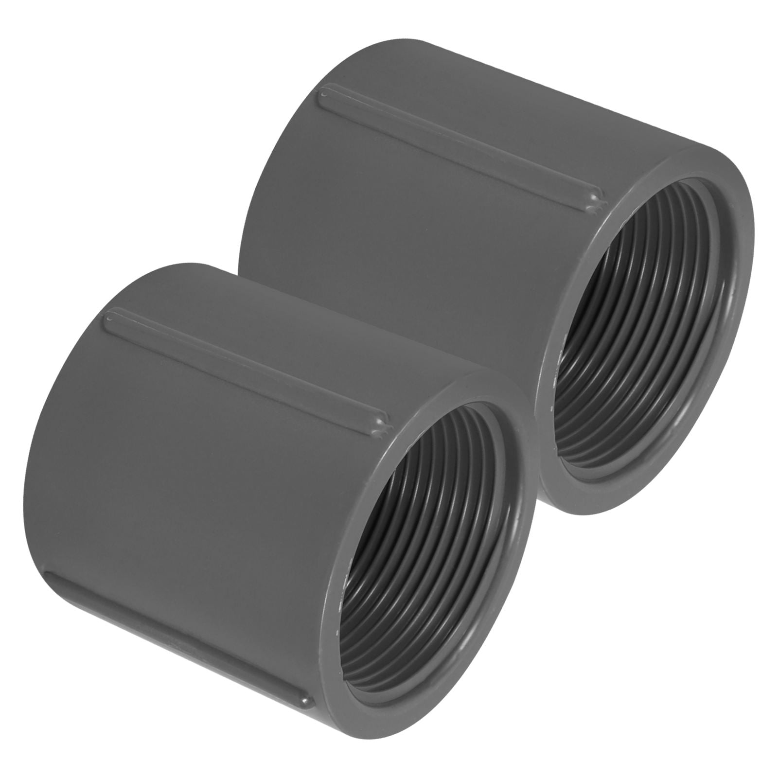 UNOMOR 2pcs PVC Pipe Fittings Connector Grey for Industrial Pipeline ...