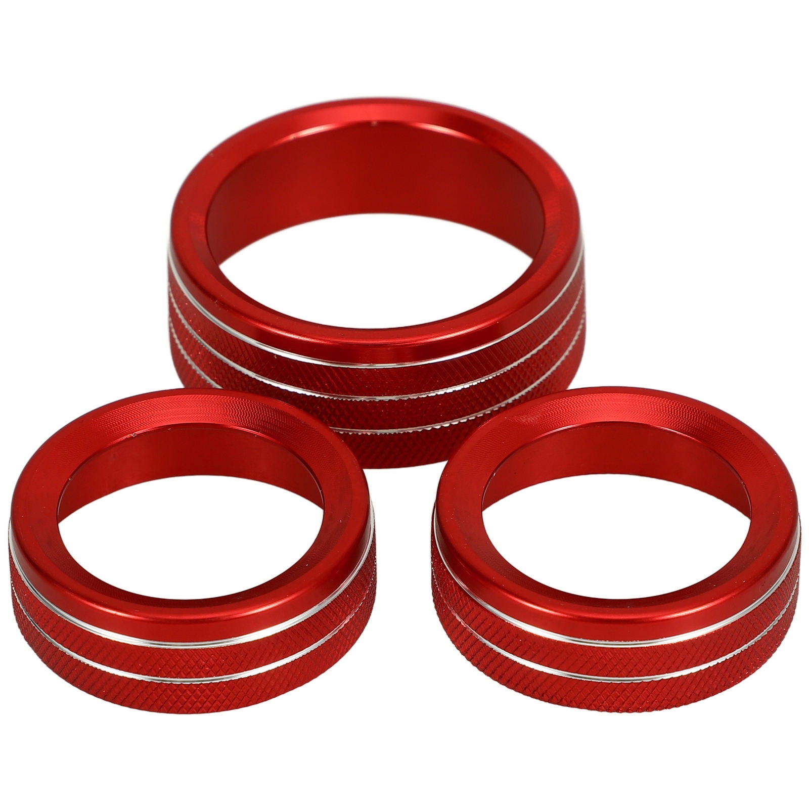 Soimiss 3Pcs Aluminum Car Knob Rings in Red for Stylish Air Conditioner ...