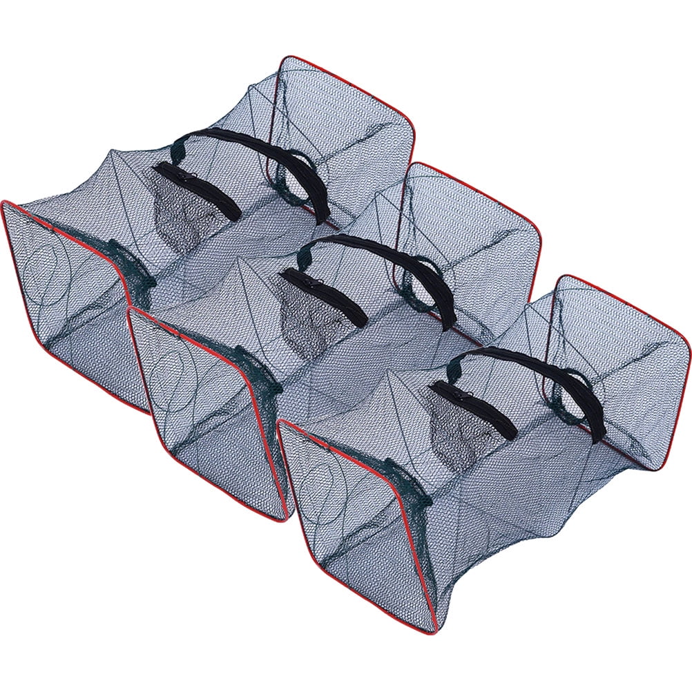 Soimiss 3pcs Crab Trap Bait Lobster Crawfish Shrimp,Portable Folded Cast Net Magic Fishing Traps ...