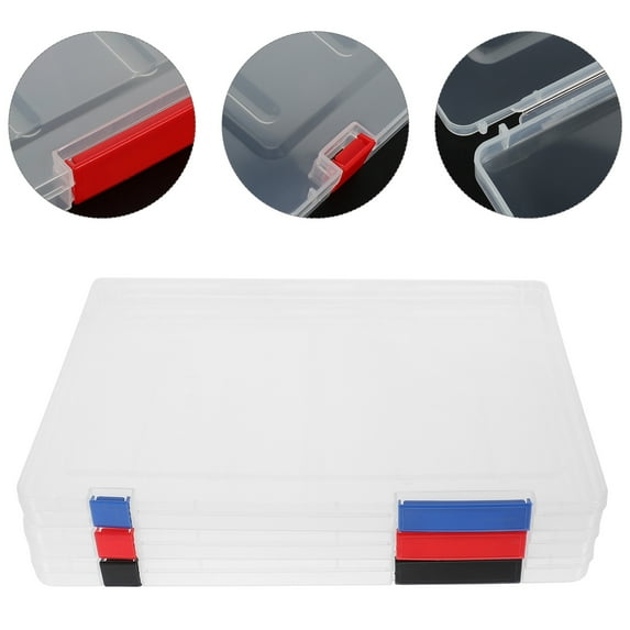 UNOMOR 3pcs Office File Organizer Red Rectangular Plastic Organizer for ...