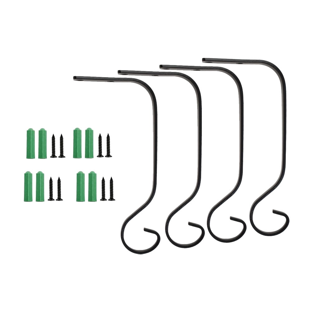 UNOMOR 4 Hooks of Outdoor Balcony Hanger for Hanging Flower Pots in ...