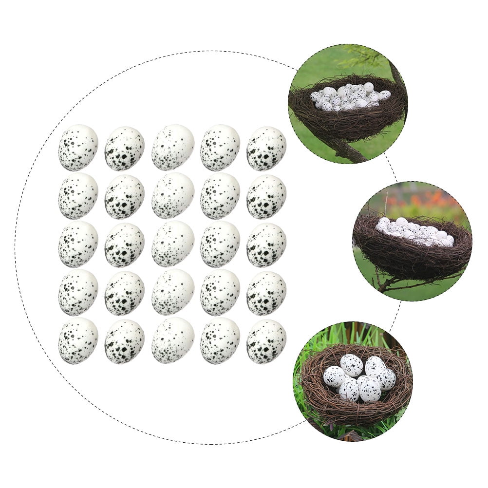 UNOMOR 40pcs Mating Eggs Artificial Bird Egg Assorted Color Decoration ...